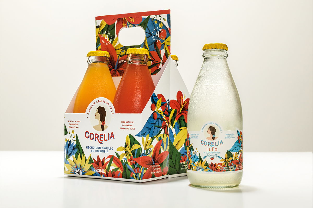 The Bold Lush Packaging of Corelia - DIELINE