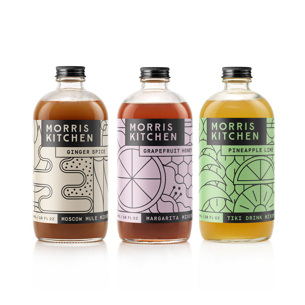 We Love The Fun Linework Illustrations For These Cocktail Mix Labels ...