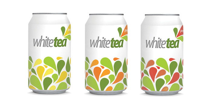 White Tea Ice Tea Packaging Design - DIELINE