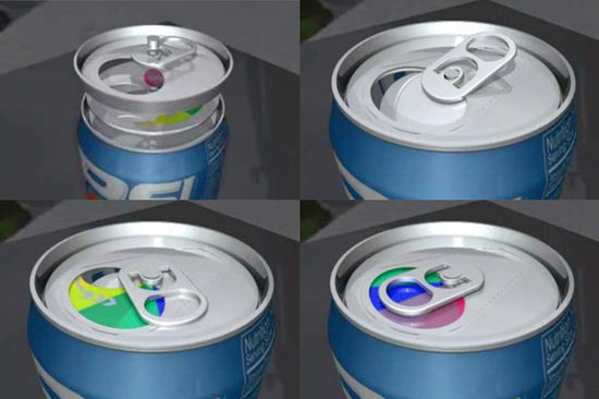 Resealable Soda Can with Ads - DIELINE