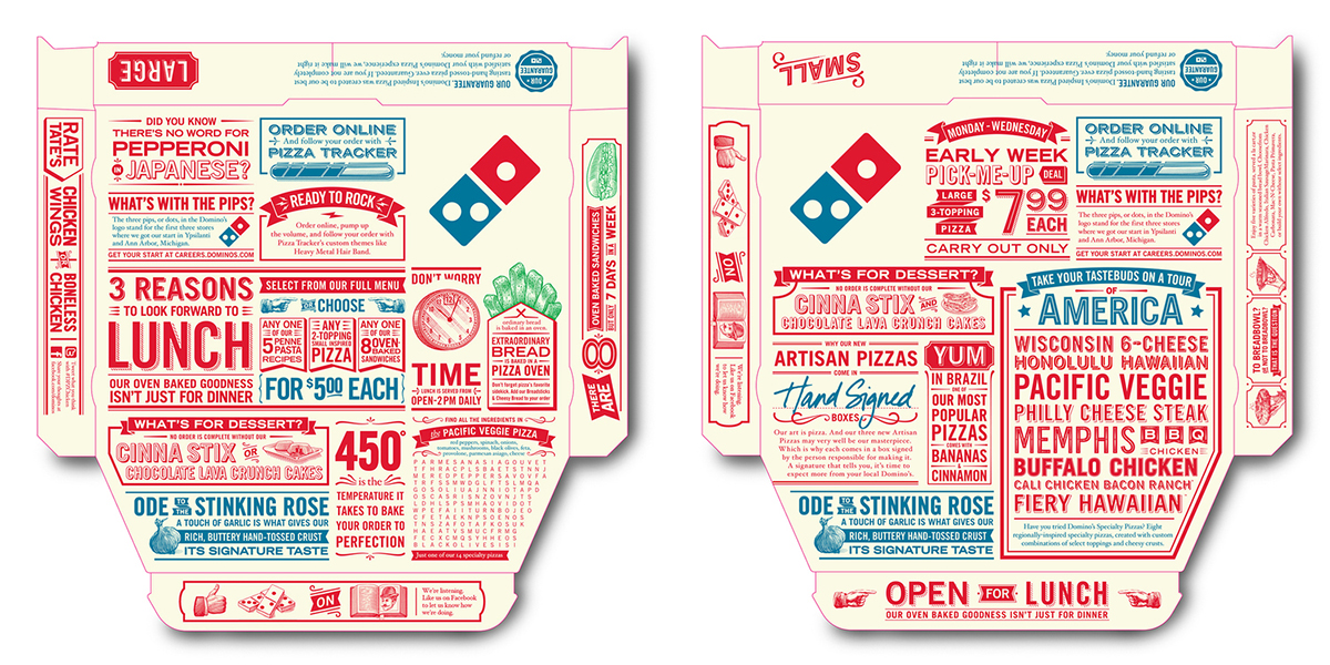 Domino's Pizza Box Illustrations - DIELINE