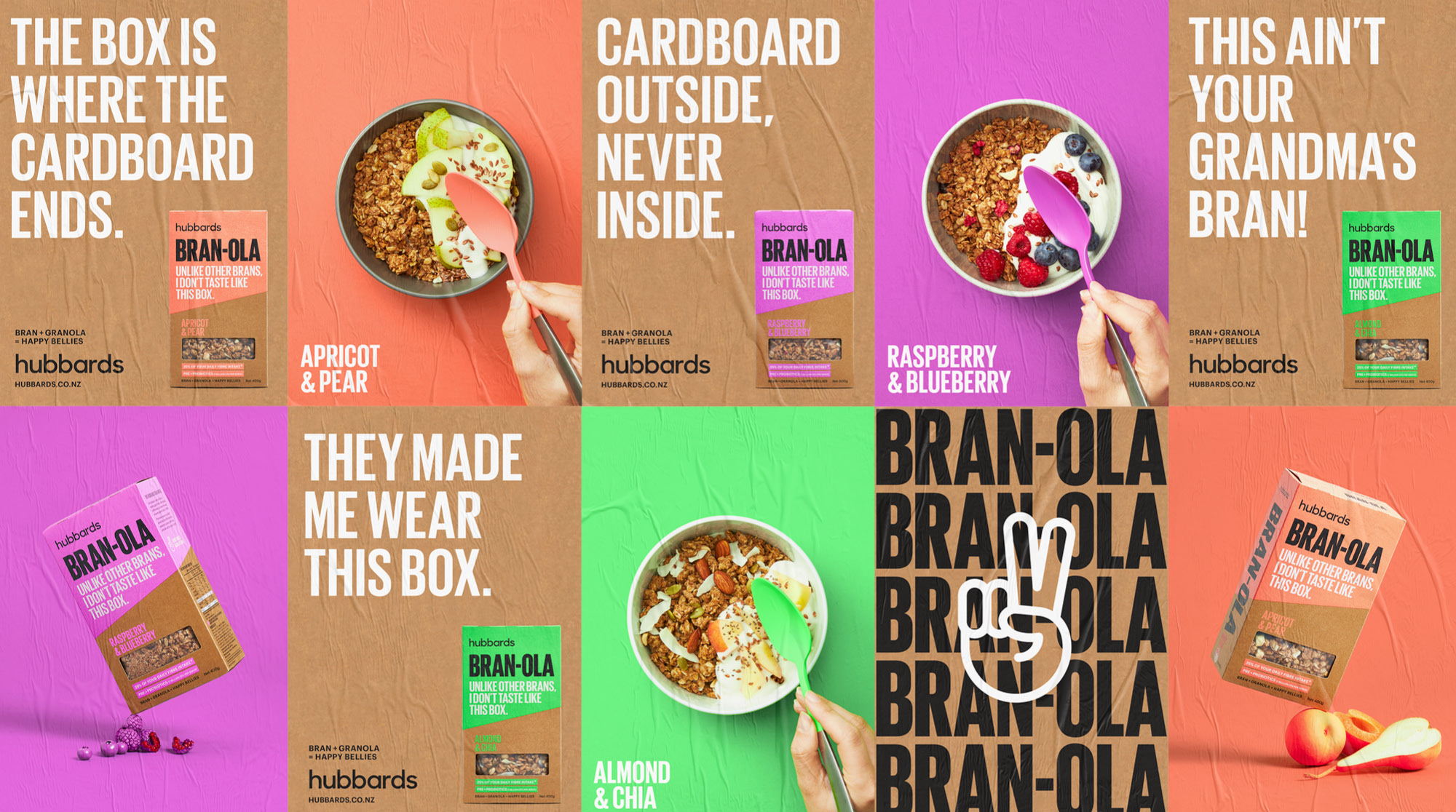 Onfire Design Uses Bold Colors, Type And Sassy Copy To Make Bran-ola ...