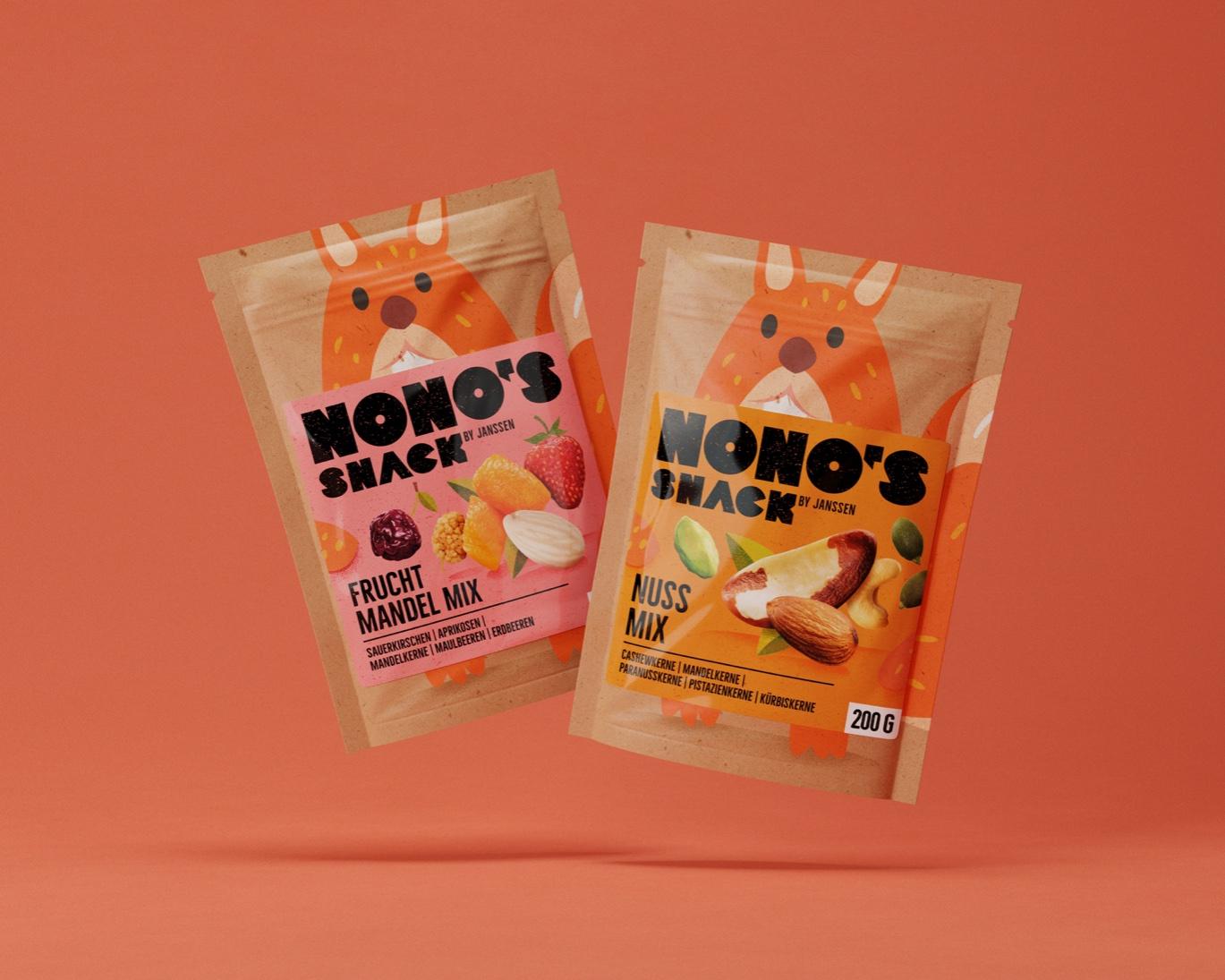 We're Nuts About Nono's Snack Packaging - DIELINE