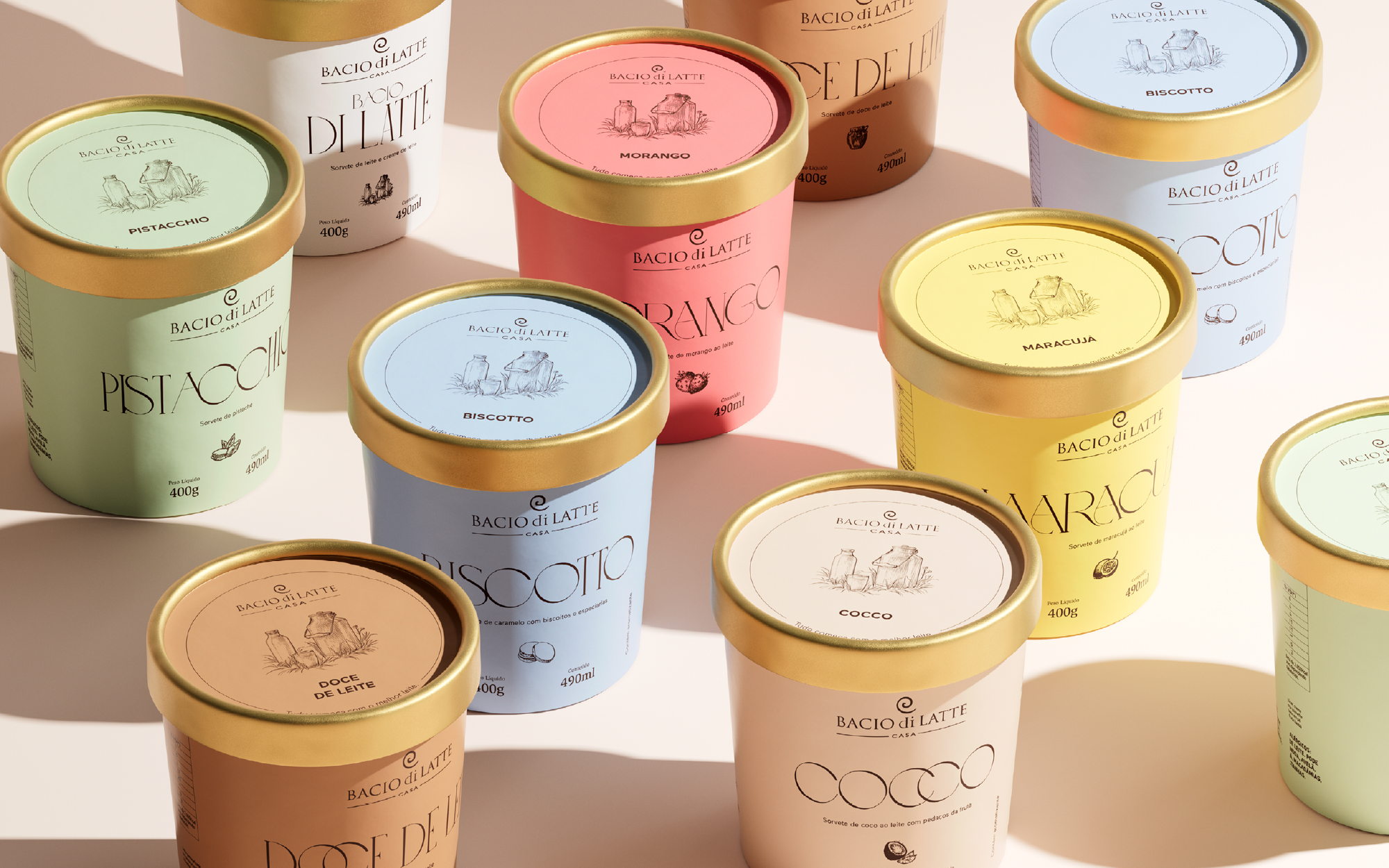 Bacio di Latte Casa's Ice Cream Packaging Designed by Rebu Studio ...