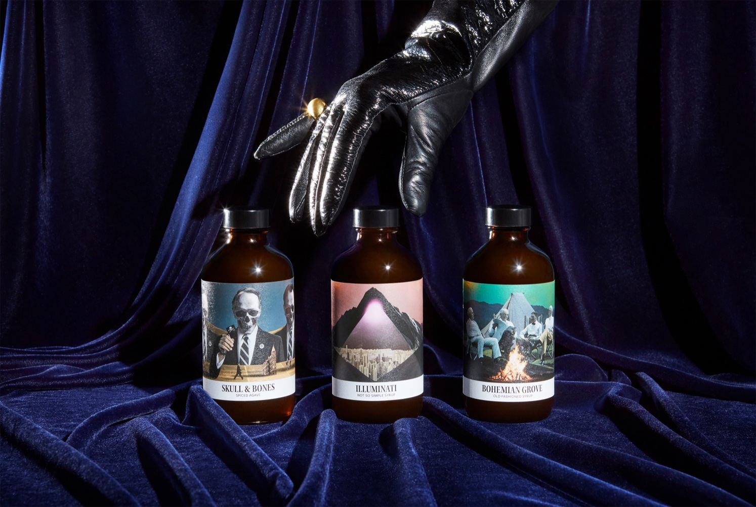 The Order Cocktail Syrups' Collage-Style Labels - DIELINE
