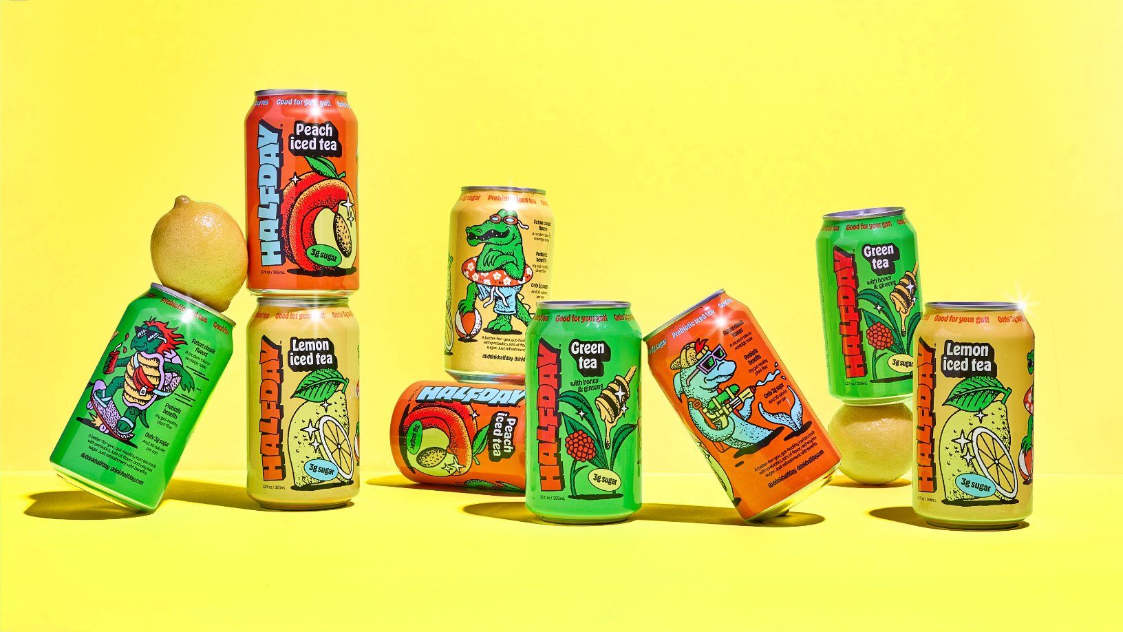 Prebiotic Iced Tea Brand HalfDay Gets a Redesign Focused On Fun and ...