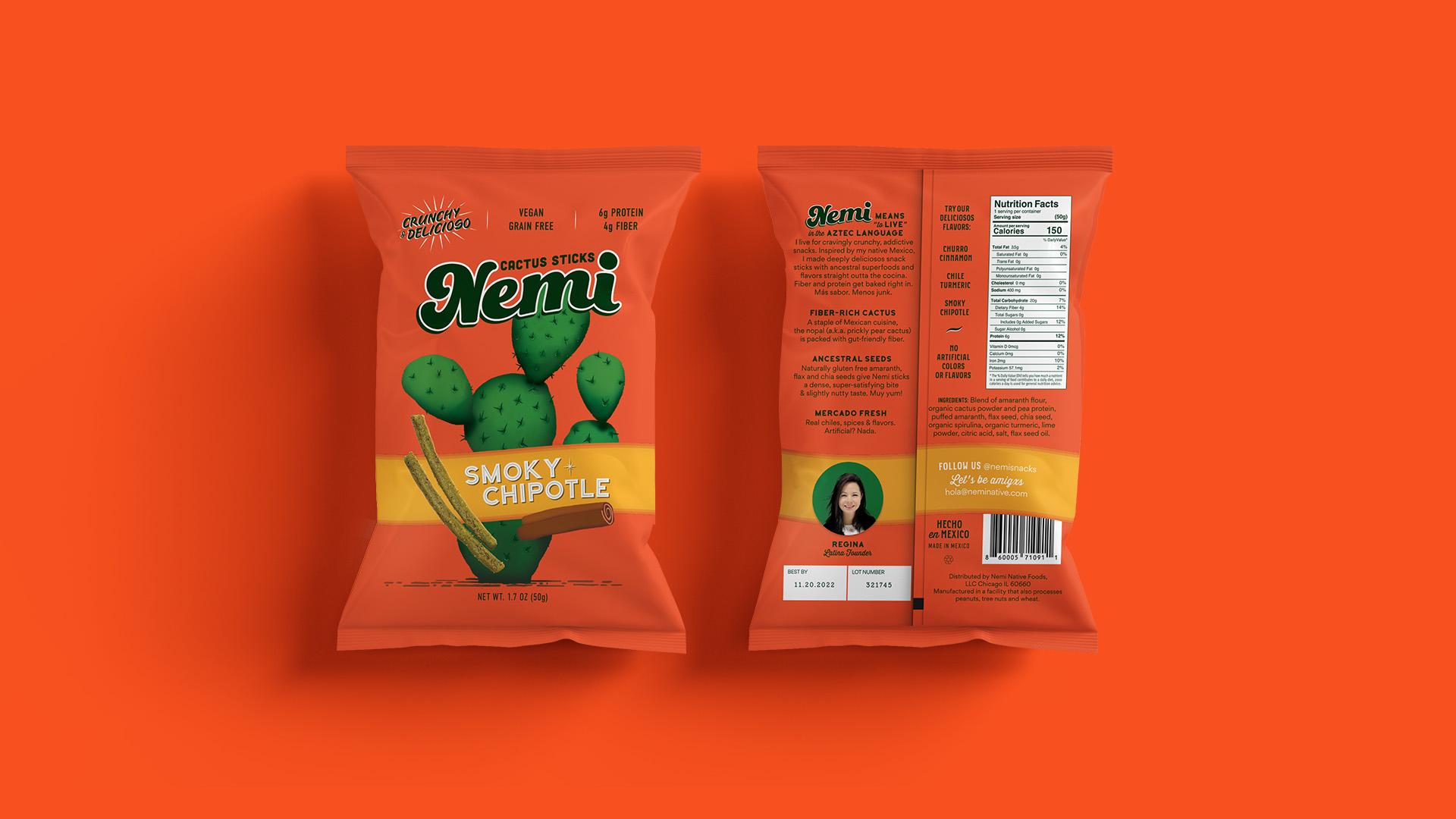 Nemi Snacks' Flavorful Packaging Designs Pack A Culture-Filled Crunch ...
