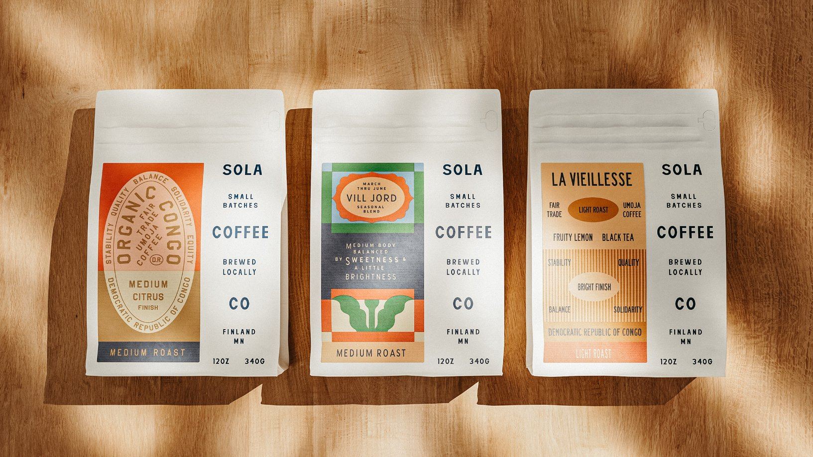 Studio MPLS Designs Type-Forward Branding and Packaging For Sola Coffee ...