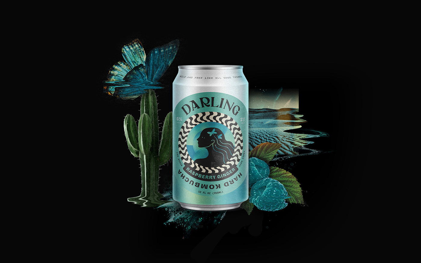 Farm Design's Captivating Packaging for Darling Hard Kombucha - DIELINE