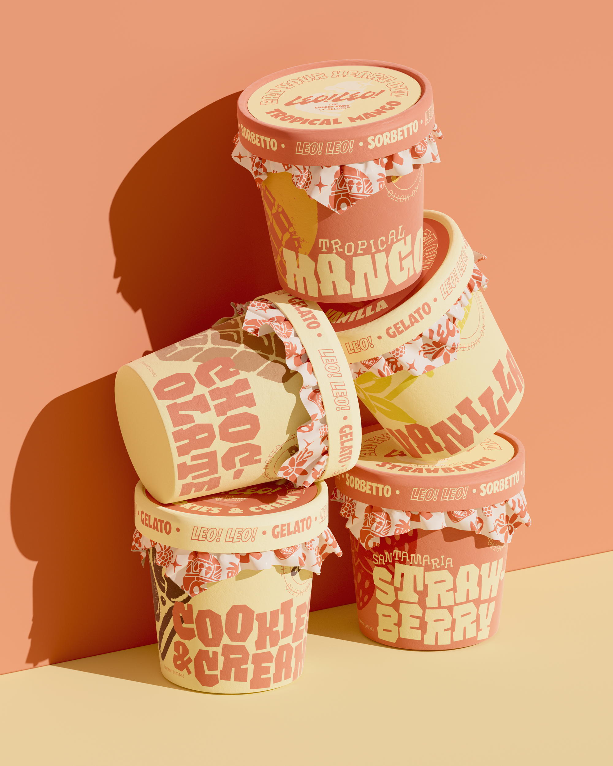 Leo! Leo! Gelato Gets a Youthful, Sun-Soaked Redesign from Studio Ethur ...