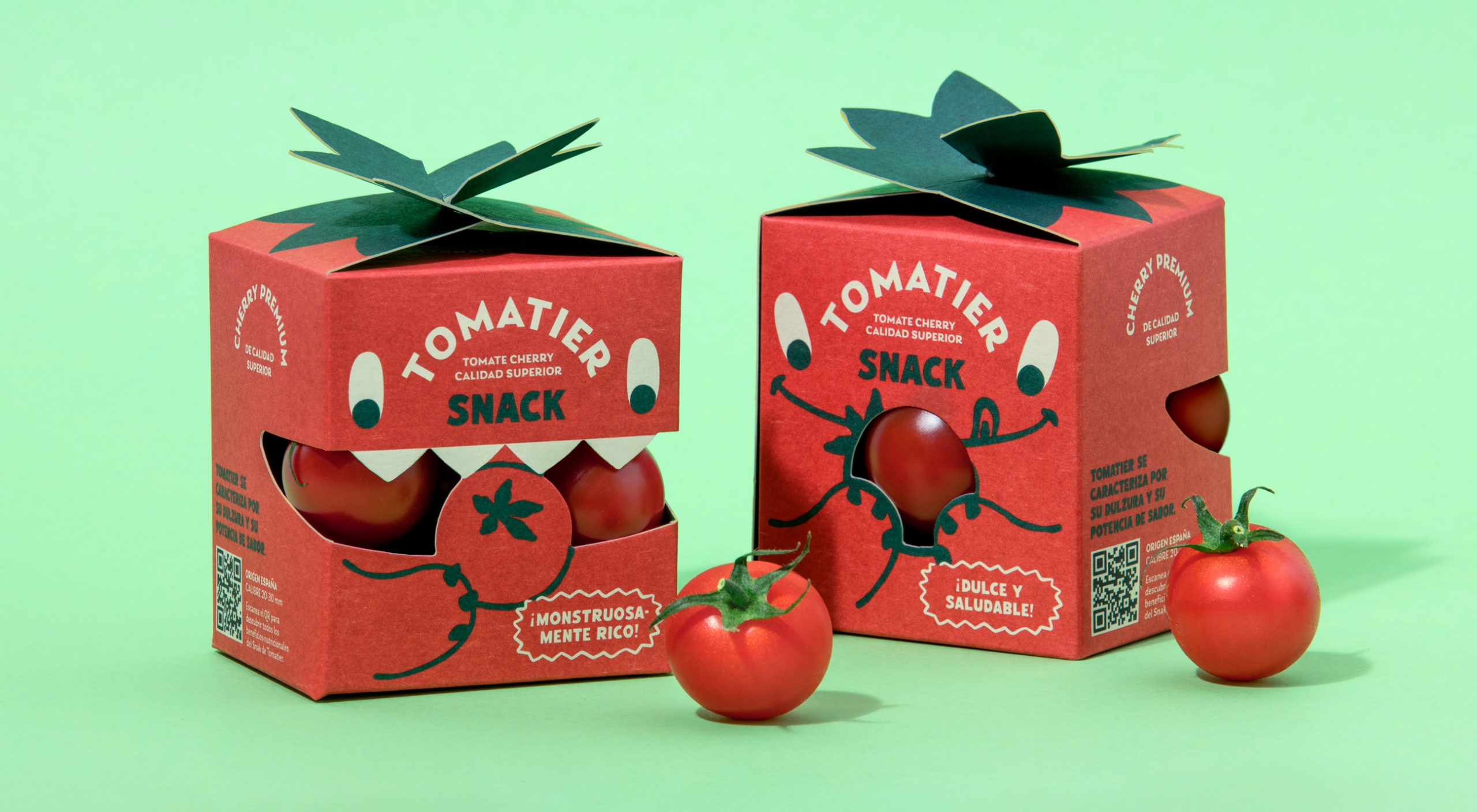 Tomatier Snack's Cherry Tomatoes Come in an Irresistible Tomato Monster Box - DIELINE