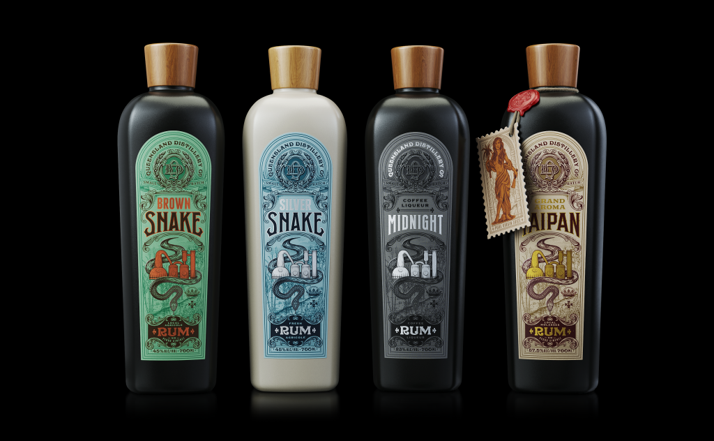 Widakk Design Creates Labels for Queensland Distillery’s Snake Rum ...
