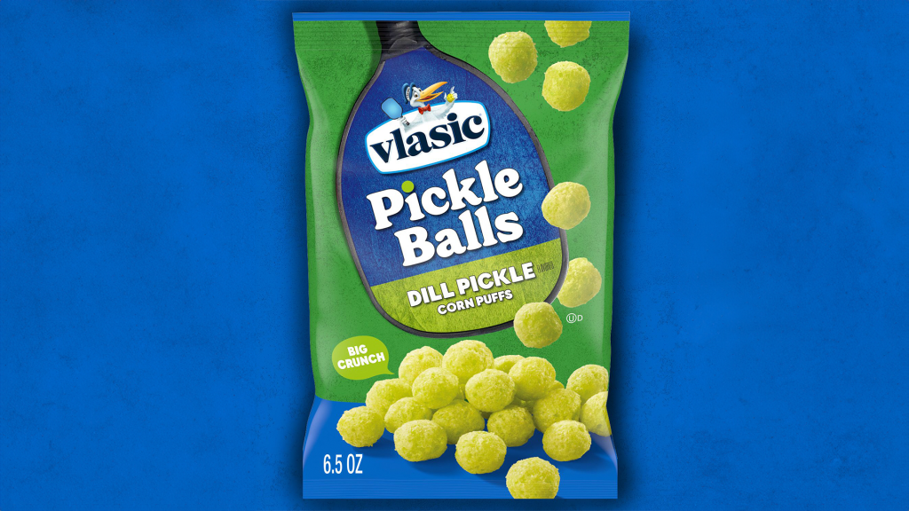 Vlasic Crunches The Competition with Pickleball Dill Pickle Corn Puffs ...