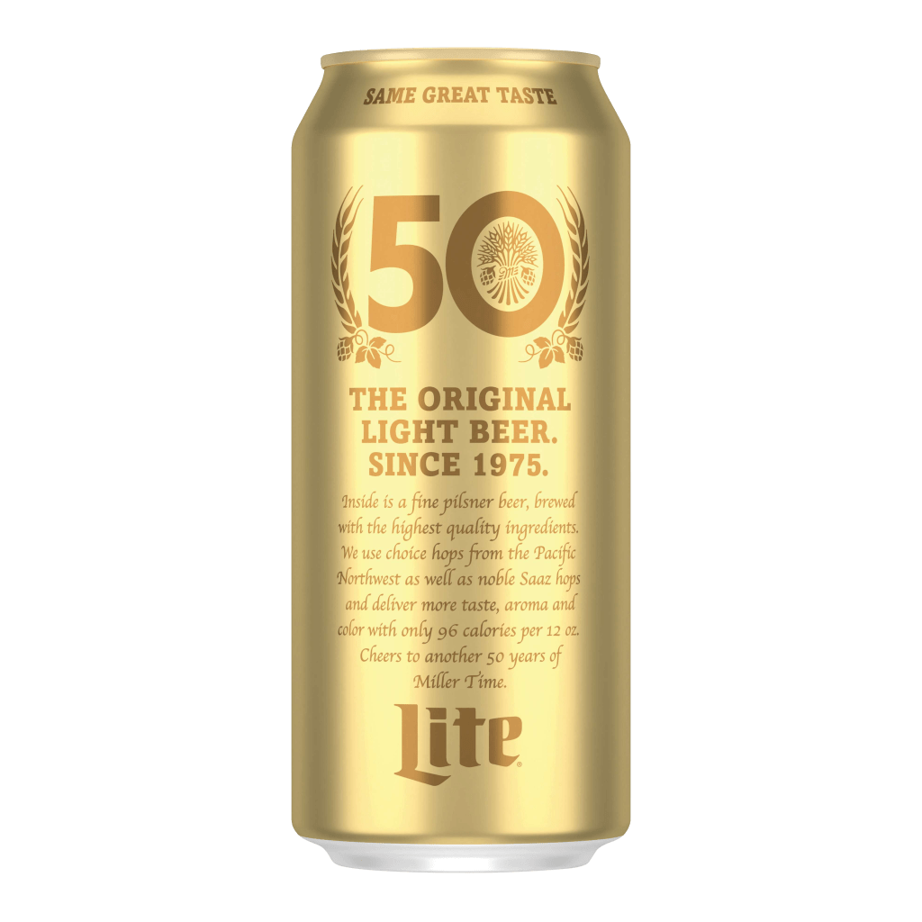 Miller Lite Celebrates 50 Years With Limited Edition Gold Cans - DIELINE